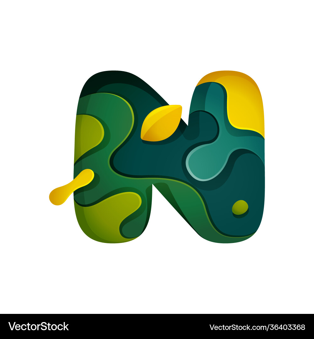 Paper cut letter n logo layer carving style Vector Image