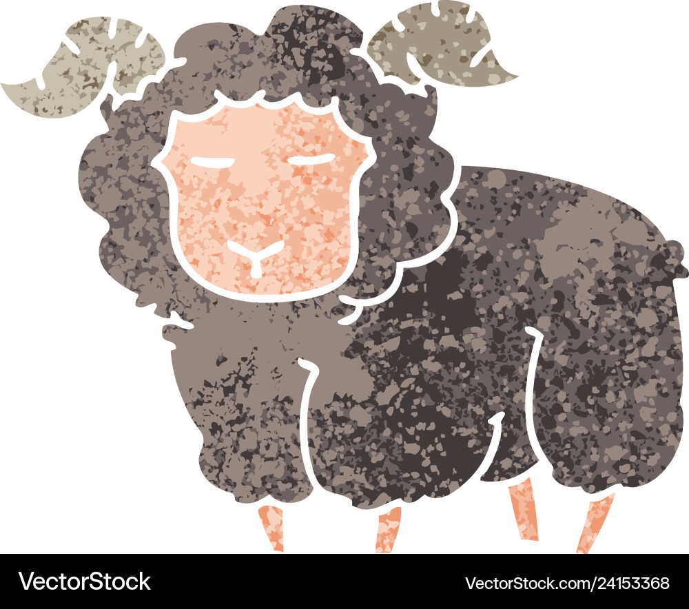 Quirky retro style cartoon ram Royalty Free Vector Image