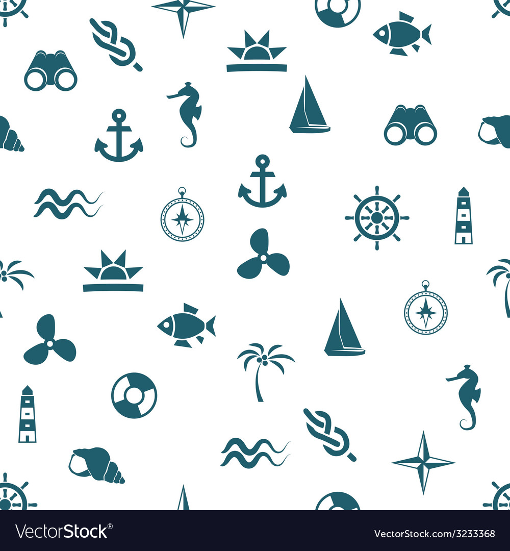 Seamless marine pattern Royalty Free Vector Image