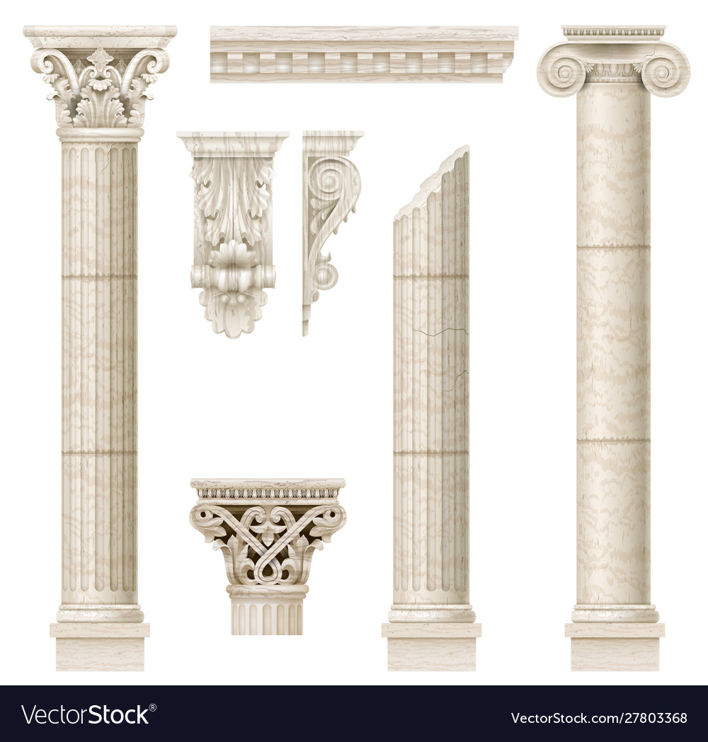 Set old classical columns Royalty Free Vector Image