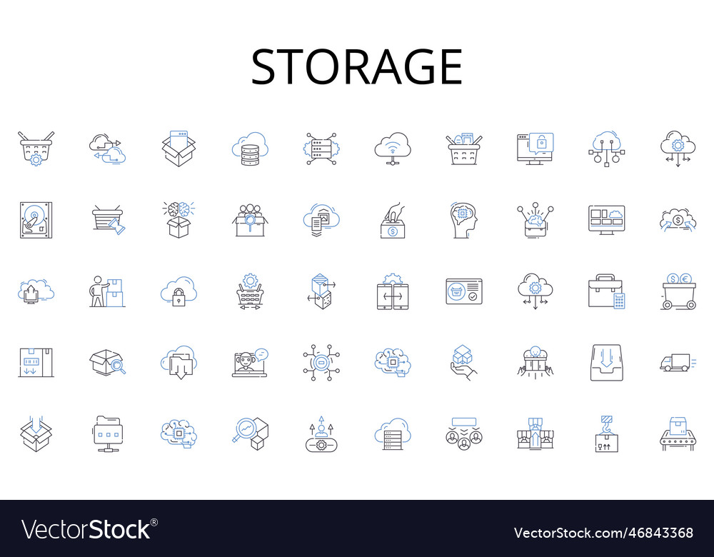 Storage Line Icons Collection Sprint Scrum Vector Image