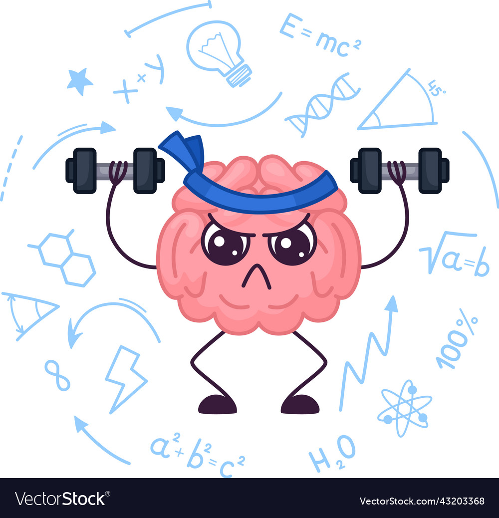 Strong brain training knowledge power practice Vector Image