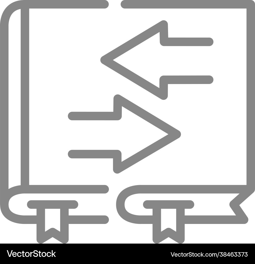 Bookcrossing line icon share library books swap Vector Image