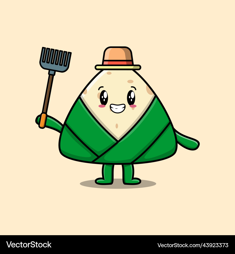 Cartoon agricultural worker chinese rice dumpling Vector Image
