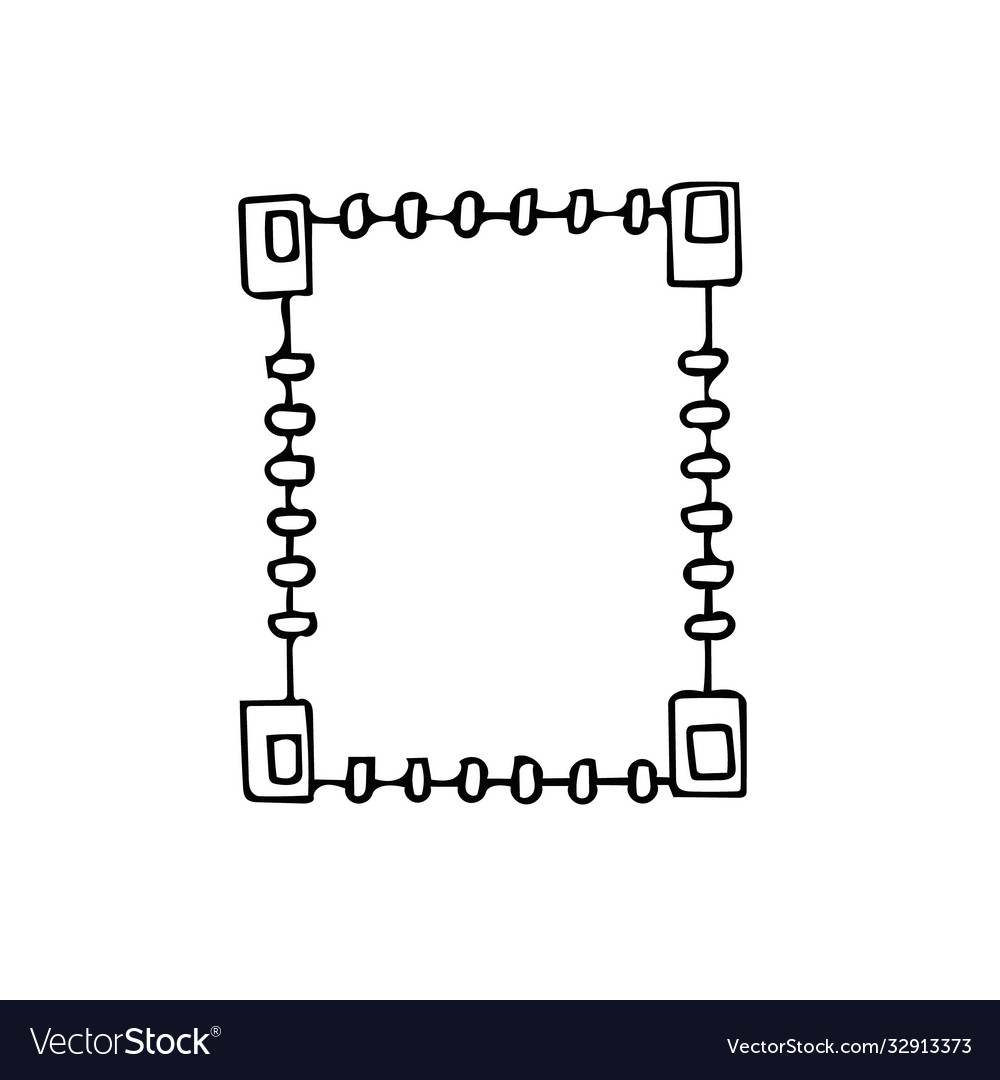 Doodle rectangular frame hand drawn border Vector Image
