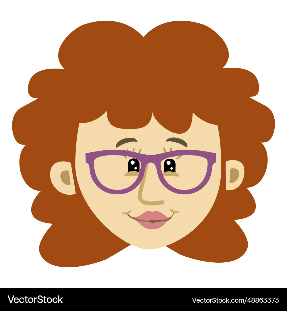 Girl cartoon head character 4 Royalty Free Vector Image