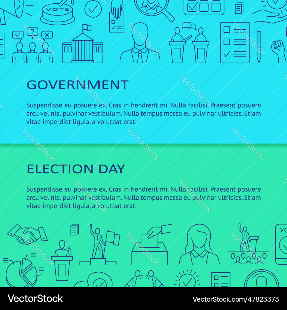 Government and elections banner template Vector Image