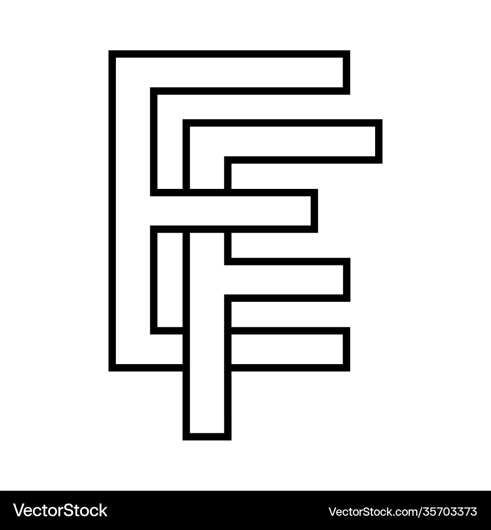 Logo sign ef fe icon sign interlaced letters f e Vector Image