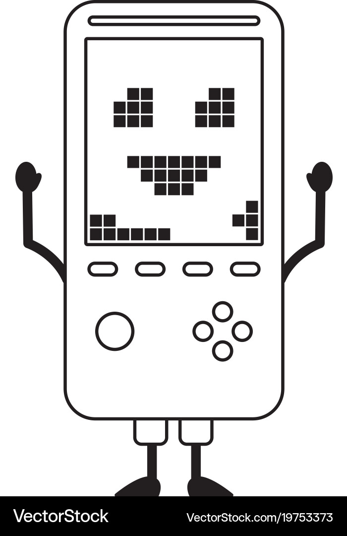 Portable video game console kawaii character Vector Image