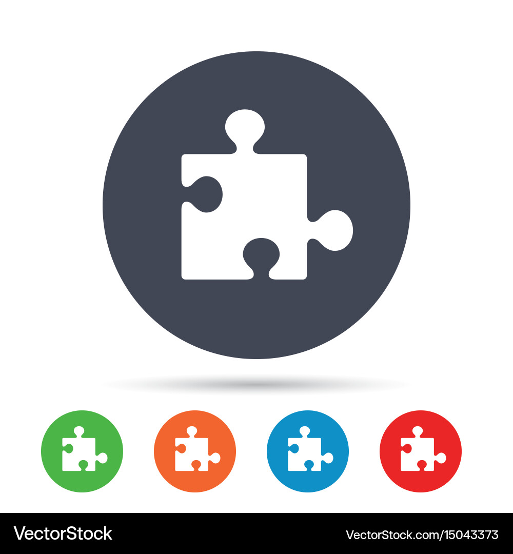 Puzzle piece sign icon strategy symbol Royalty Free Vector