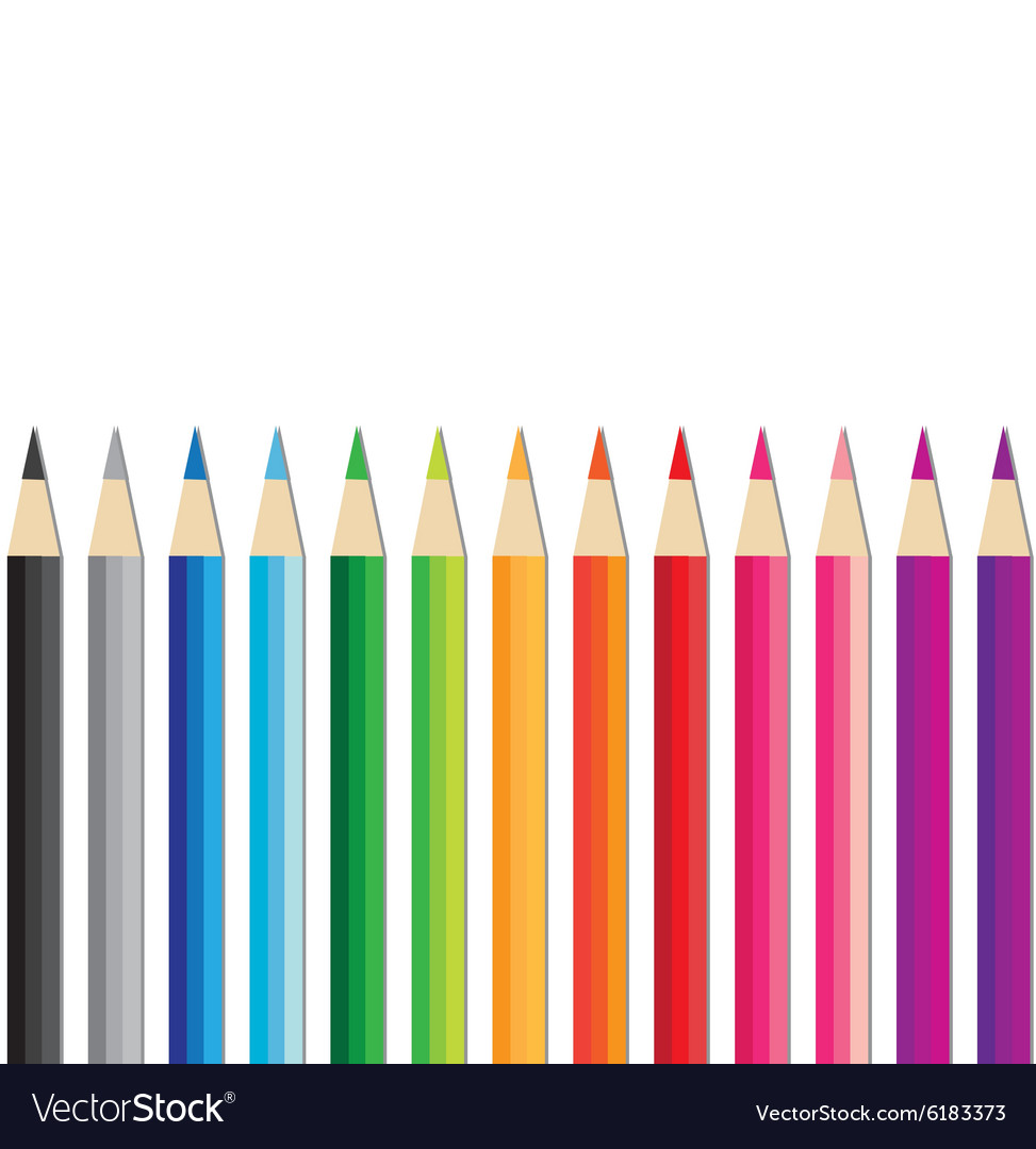 Set colored pencils Royalty Free Vector Image - VectorStock Set colored pencils Royalty Free Vector Image - VectorStock
