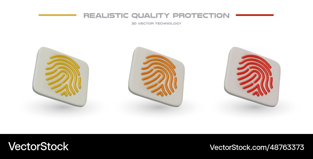 Set of realistic fingerprints in different colors Vector Image