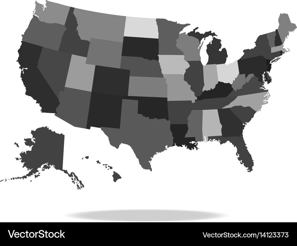 Usa states map isolated for infographic Royalty Free Vector