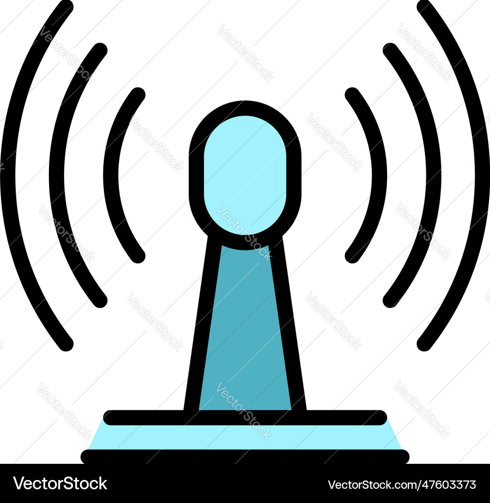 Wifi tower icon flat Royalty Free Vector Image