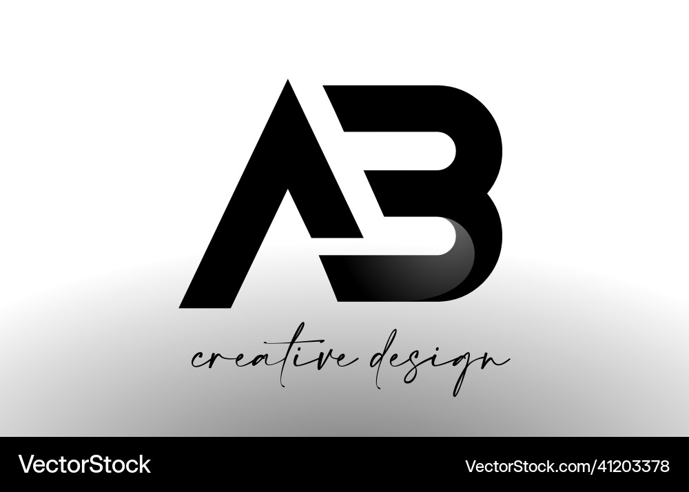 Ab letter logo design with elegant minimalist Vector Image