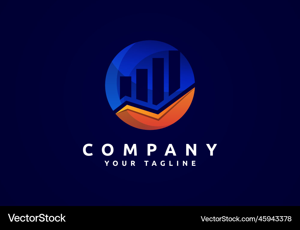 Accounting financial gradient logo financial Vector Image