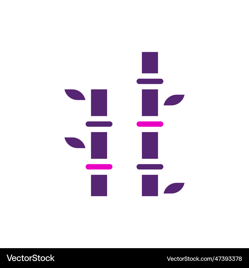 Bamboo icon solid purple pink colour chinese new Vector Image