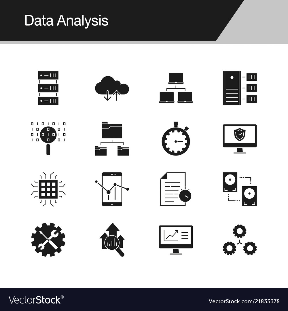 Data analysis icons design for presentation Vector Image