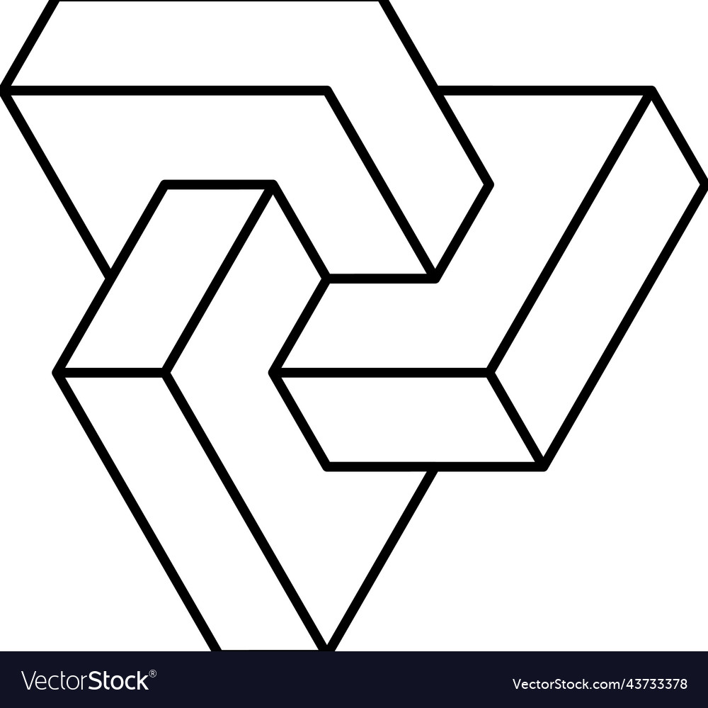 Esher Impossible Geometric Shape Line Icon Vector Image