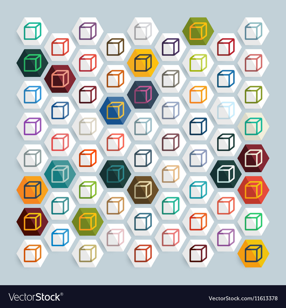 Flat design cube Royalty Free Vector Image - VectorStock