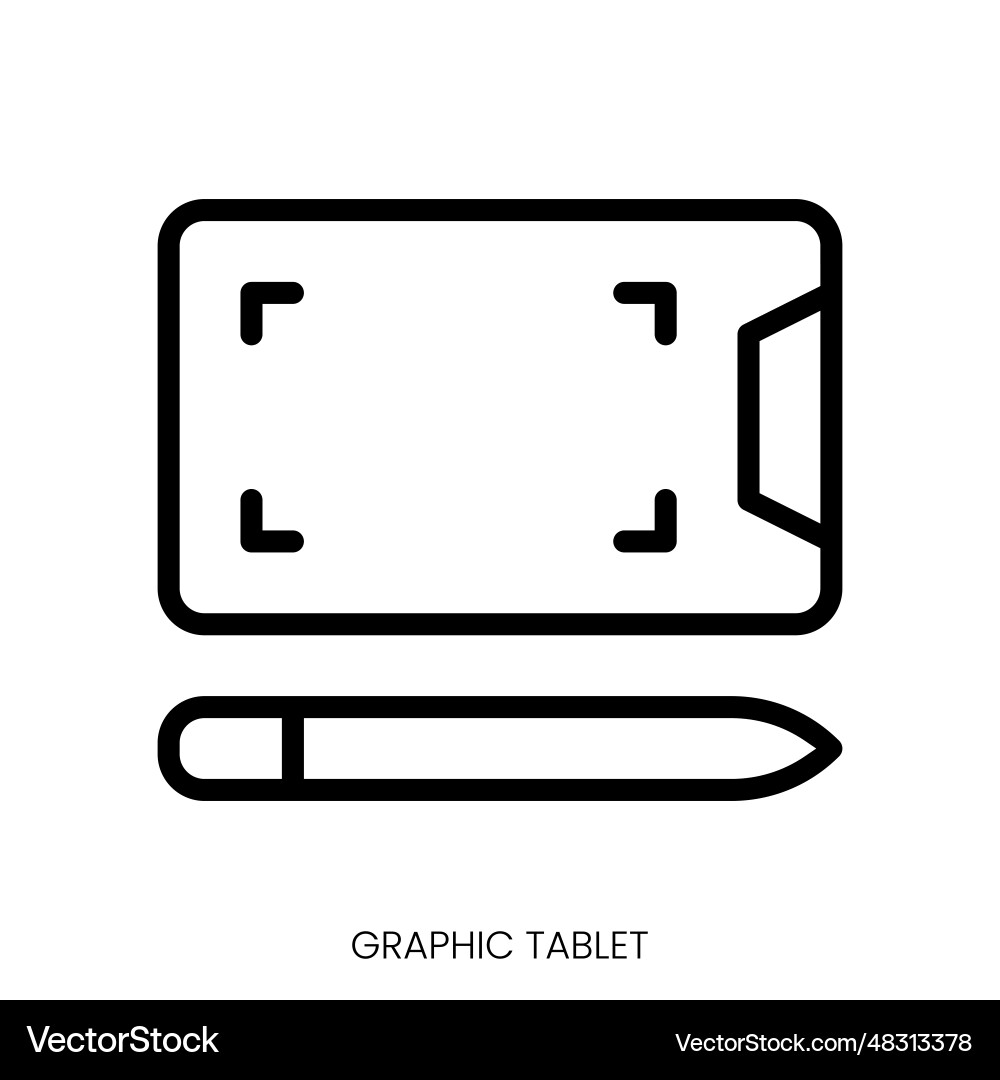 Graphic tablet icon line art style design Vector Image