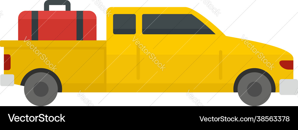 Long travel car icon flat isolated Royalty Free Vector Image