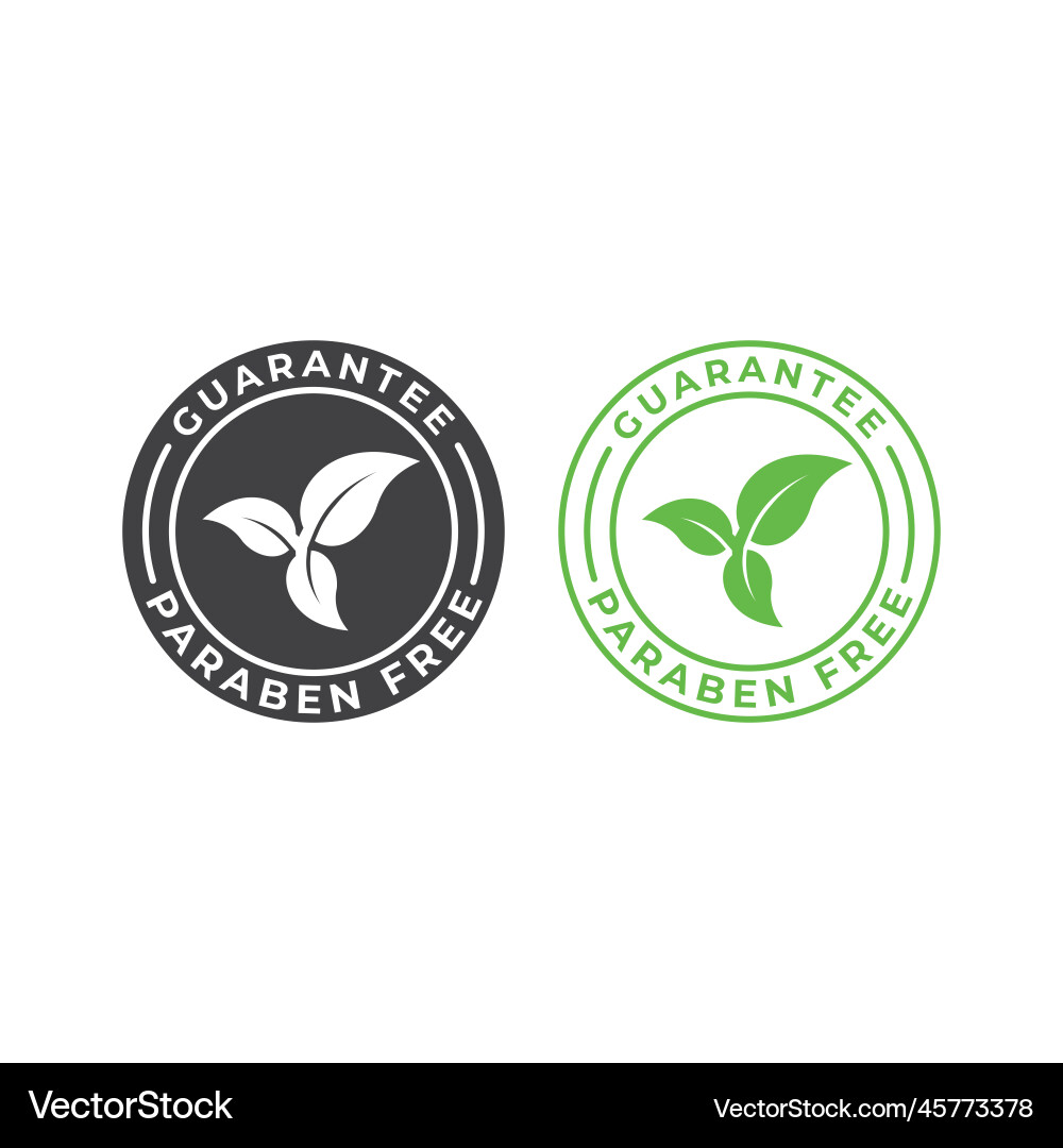 Paraben free guarantee label icon template Vector Image