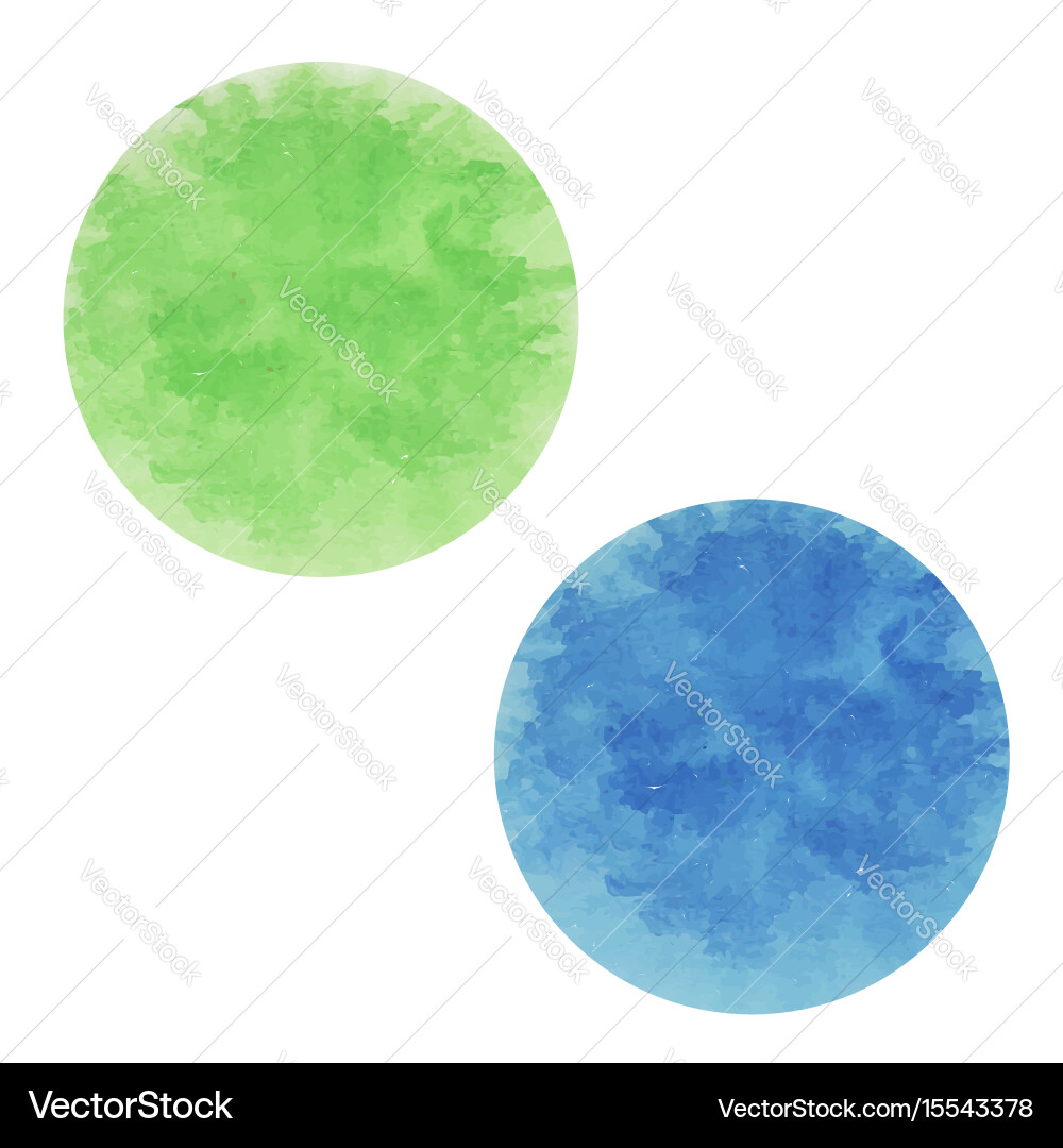 Round ink spots blue and green Royalty Free Vector Image