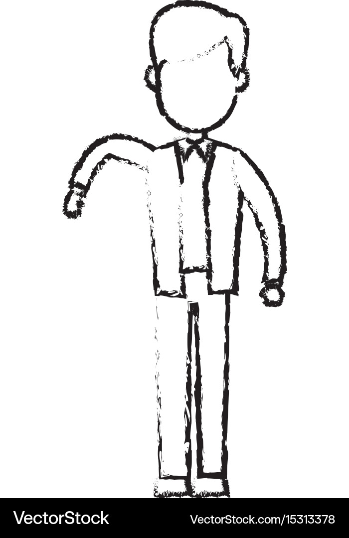 Standing man business character professional Vector Image