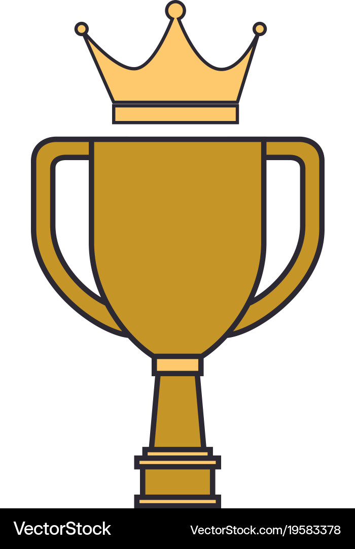 Trophy cup with crown championship award Vector Image