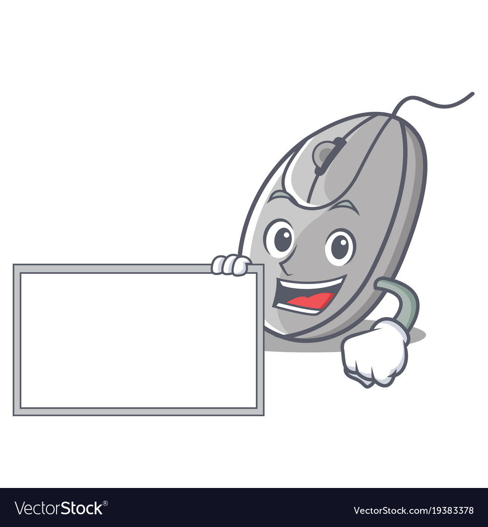 With board mouse character cartoon style Vector Image