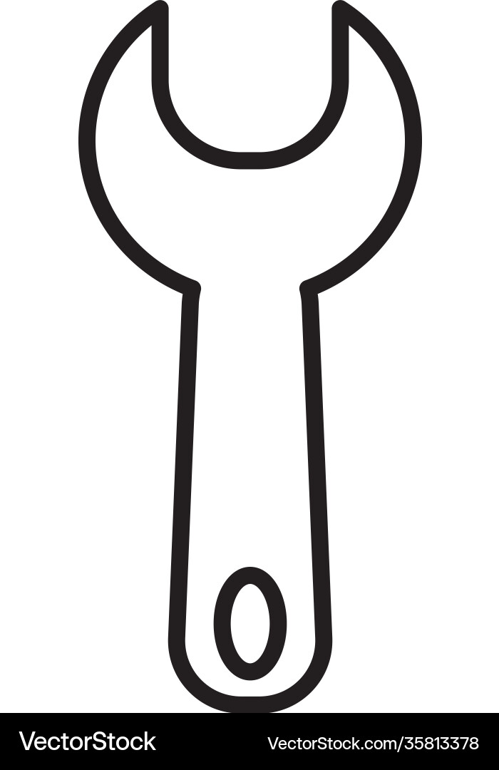 Wrench tool icon line style Royalty Free Vector Image