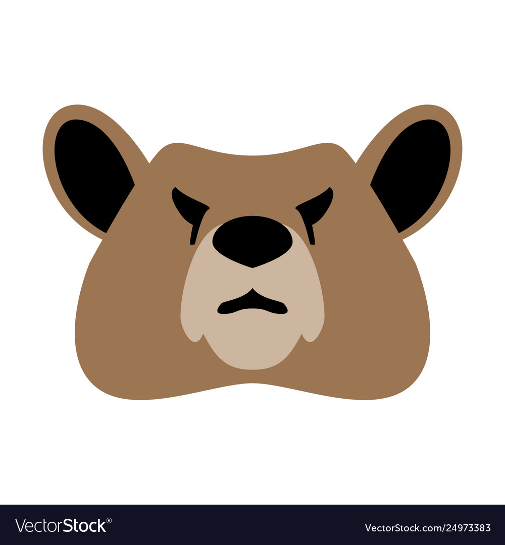 Bear face front view Royalty Free Vector Image