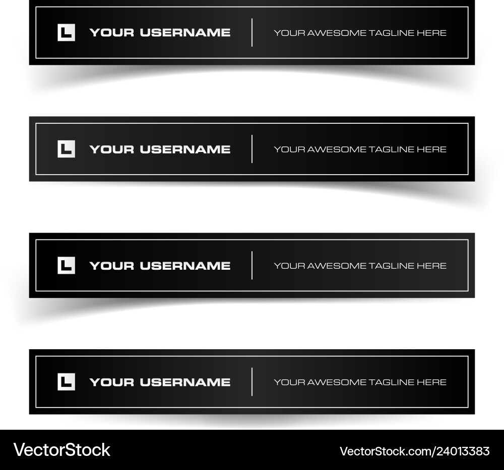 Black sticker label shadow 4 stickers Royalty Free Vector