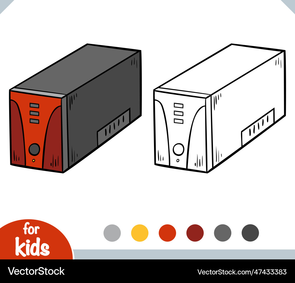 Coloring book for kids uninterruptible power Vector Image