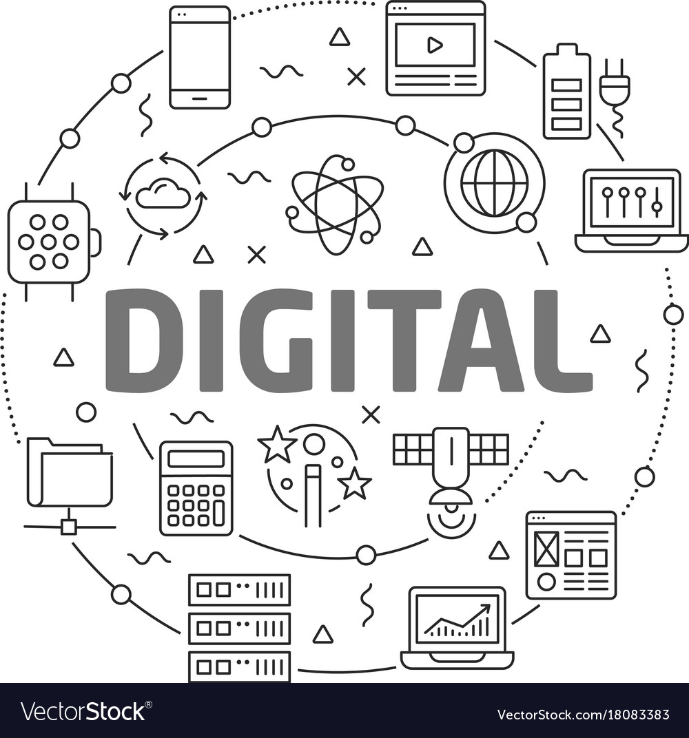 Digital linear slide for the Royalty Free Vector Image