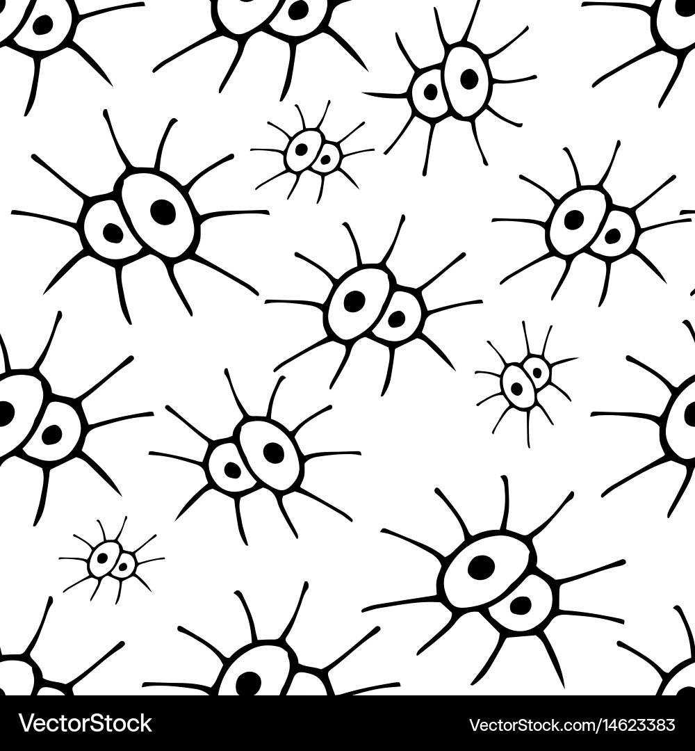 Doodle bacteria germs or cartoon monsters hand Vector Image