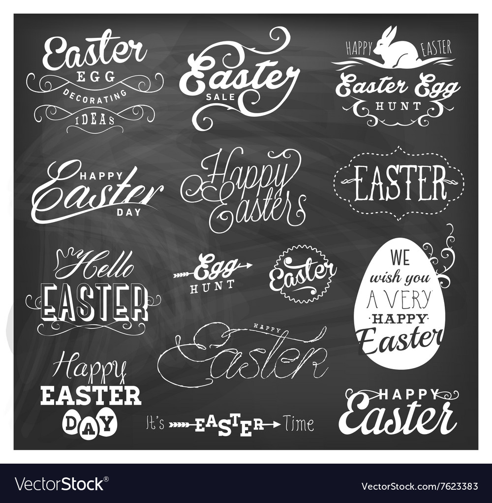 Easter typographical design elements Royalty Free Vector