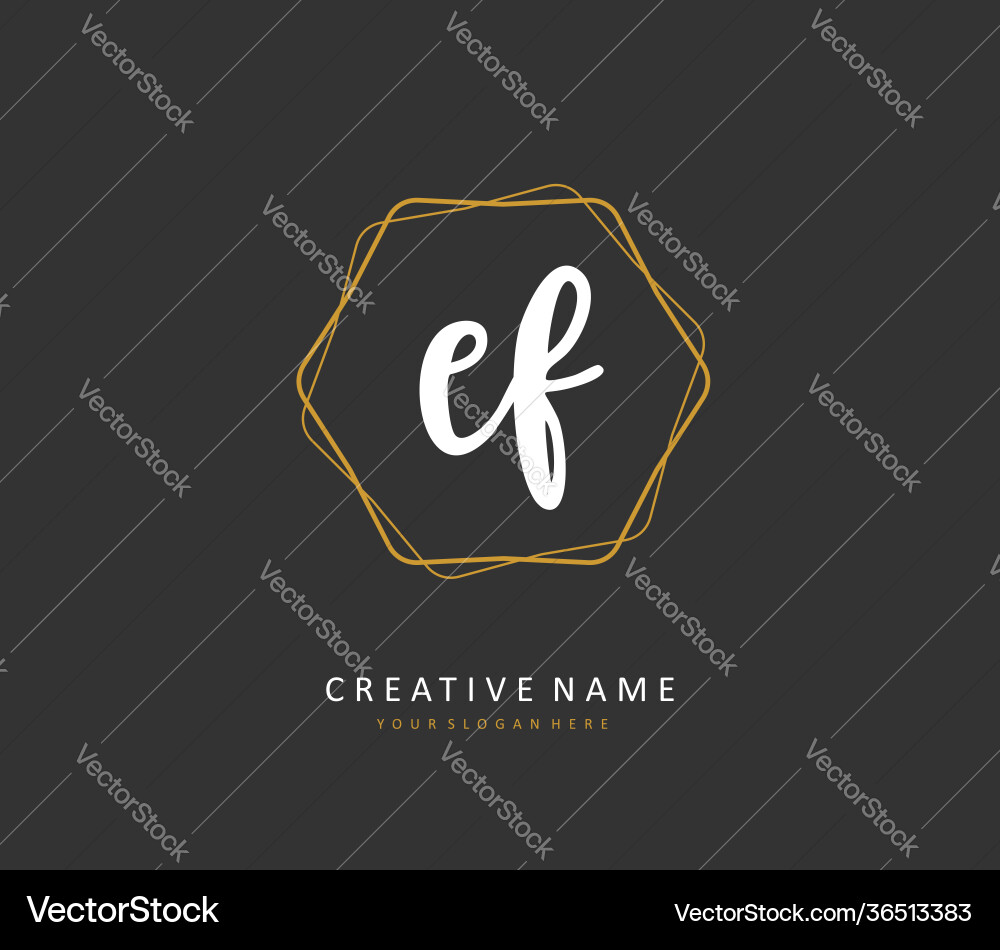 Ef initial letter handwriting and signature logo Vector Image