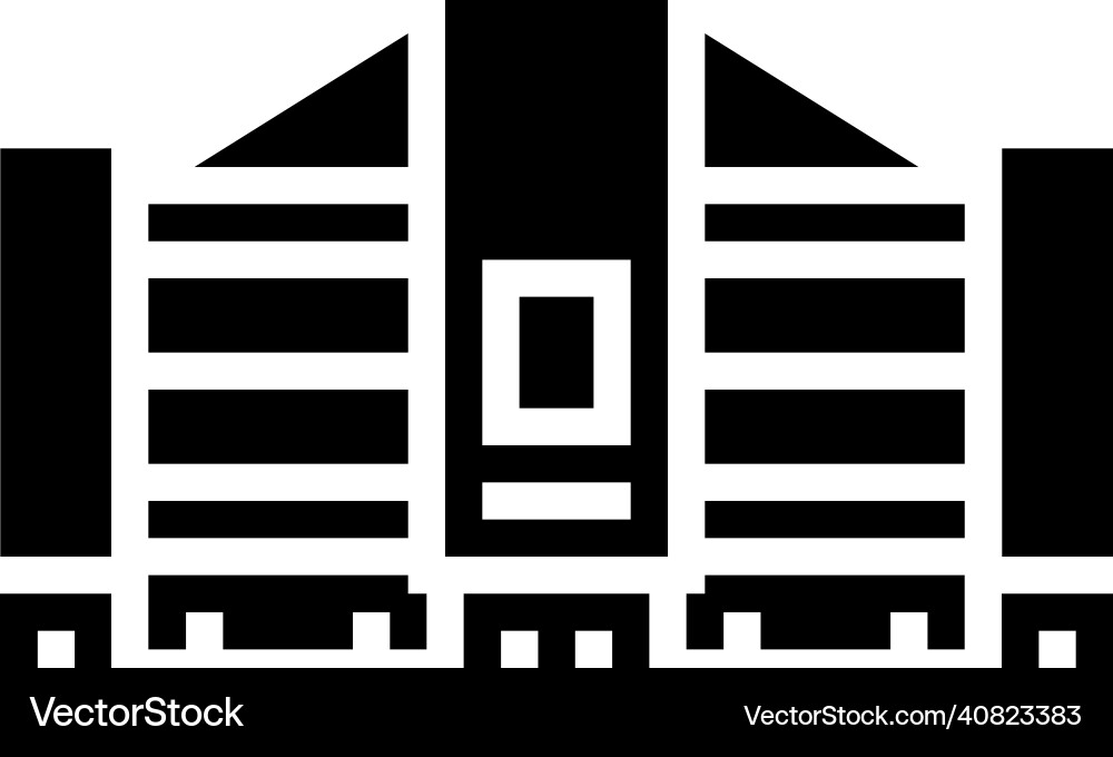 Expo center glyph icon Royalty Free Vector Image