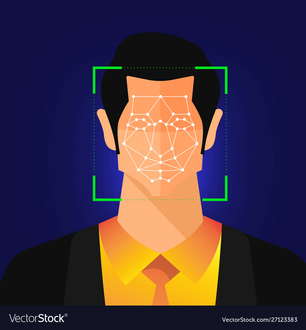 Facial recognition technology Royalty Free Vector Image
