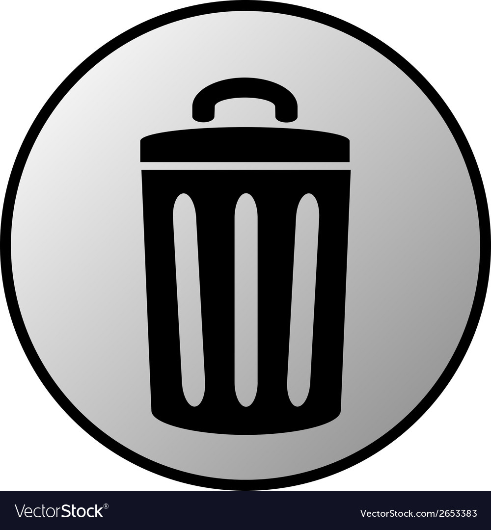 Garbage button Royalty Free Vector Image - VectorStock