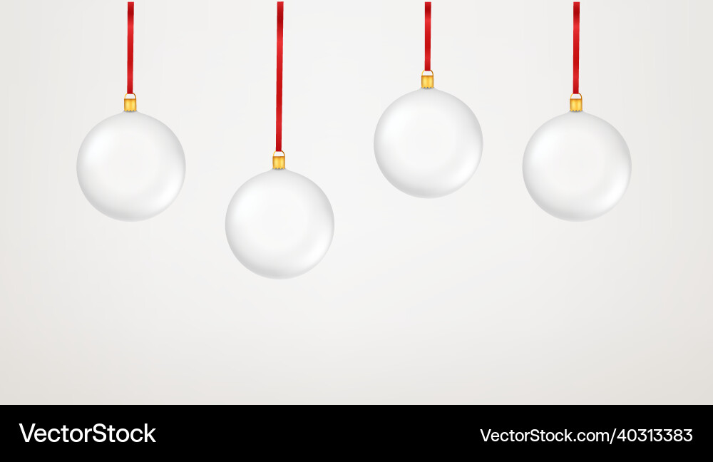 Merry christmas with white bauble Royalty Free Vector Image