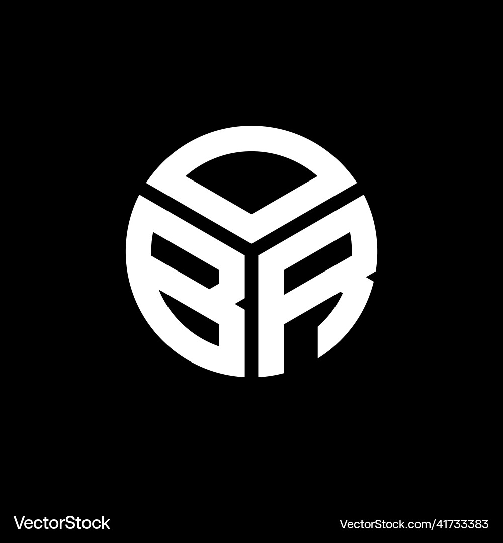 Obr letter logo design on black background Vector Image
