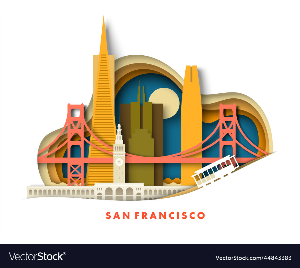 San francisco california city in usa Royalty Free Vector