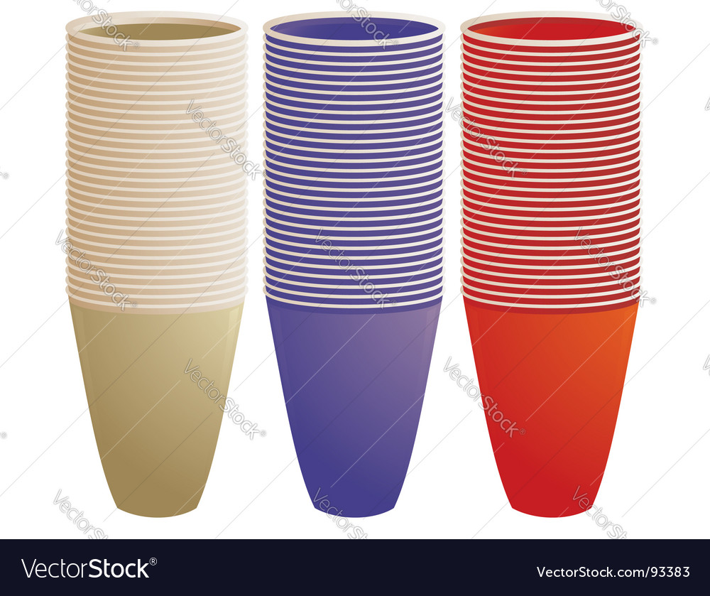 Stacked plastic cups Royalty Free Vector Image