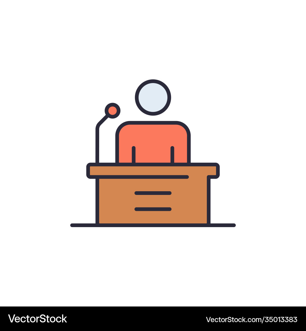 Tribune orator speech icon symbol isolated Vector Image