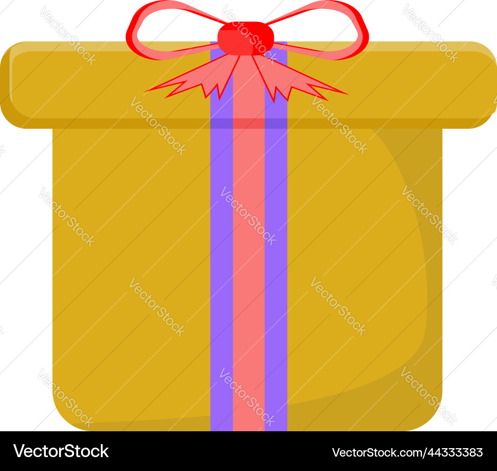 Yellow christmas gift on a white background Vector Image