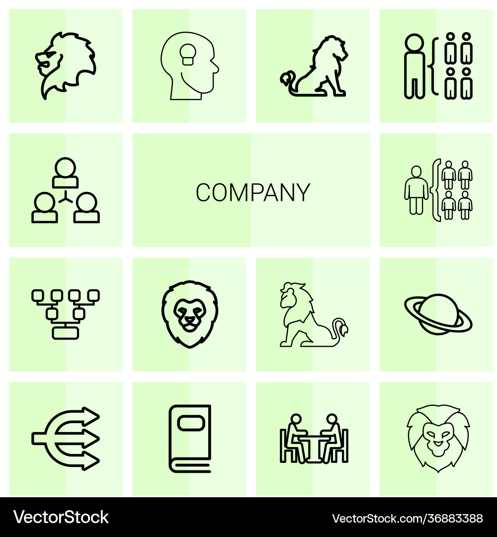 14 company icons Royalty Free Vector Image - VectorStock