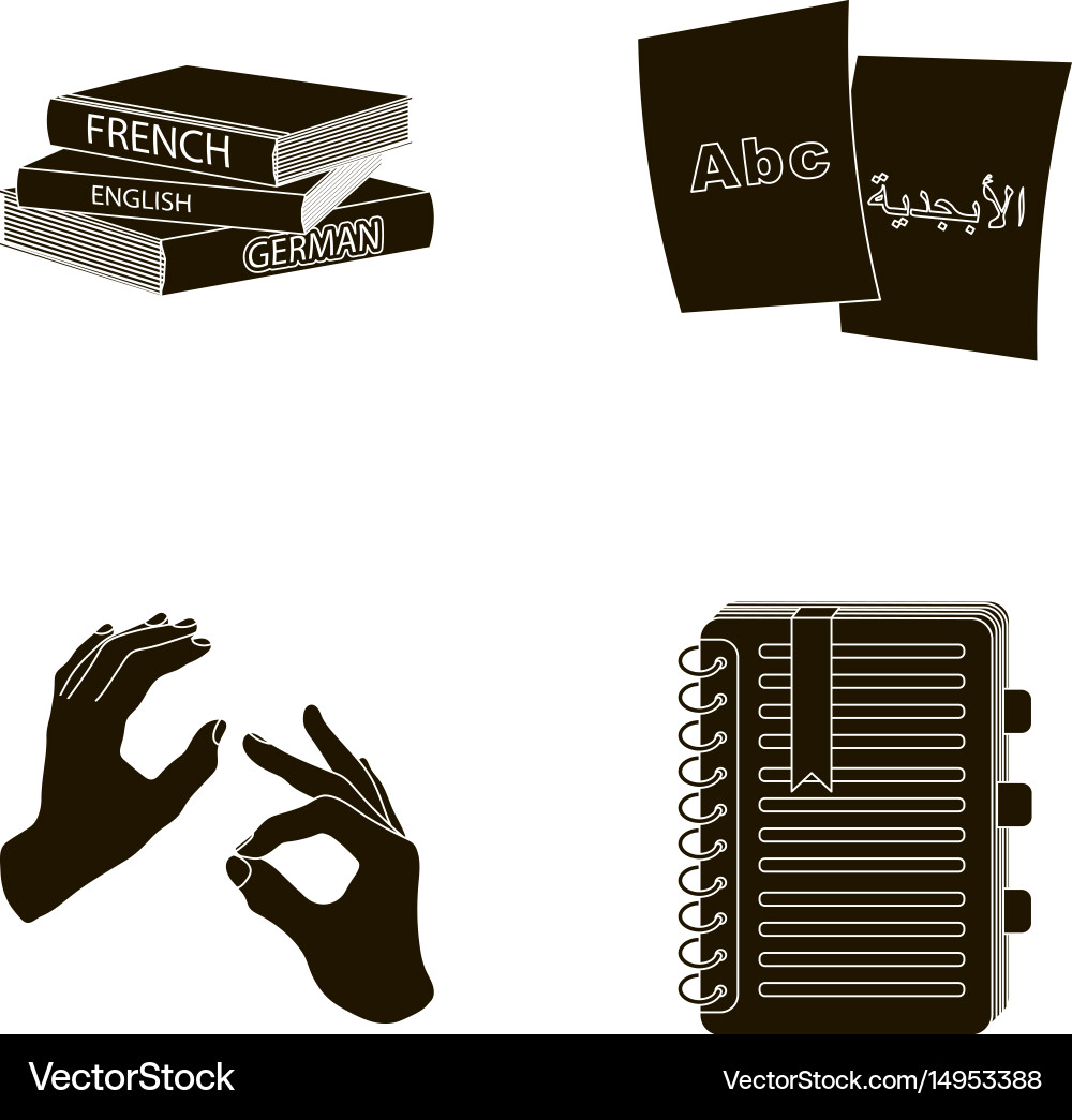 A pile of books in different languages sheets Vector Image
